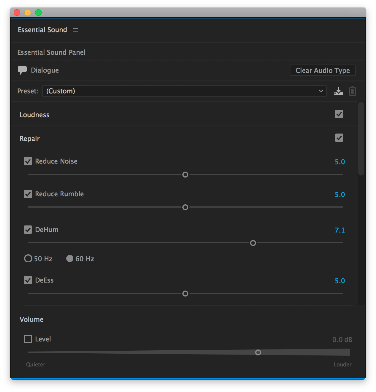 Essential Sound panel