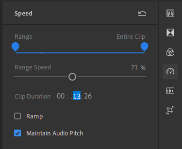 Slow down or speed up your video using Adobe Premiere Rush.