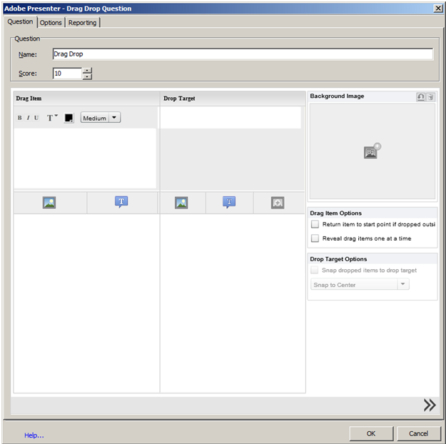 Drag and drop questions in Adobe Presenter