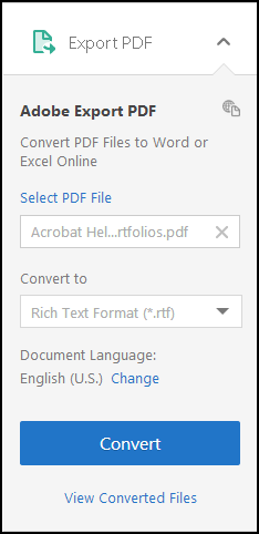 Export PDF from Acrobat Reader