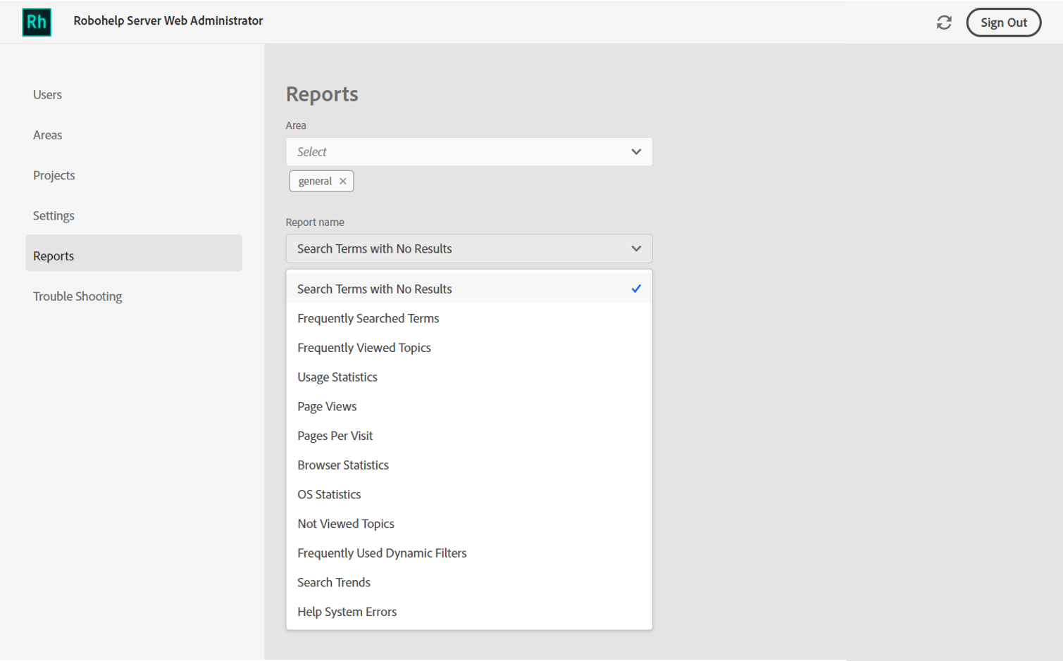 Generate and analyze report data in Adobe RoboHelp Server 11