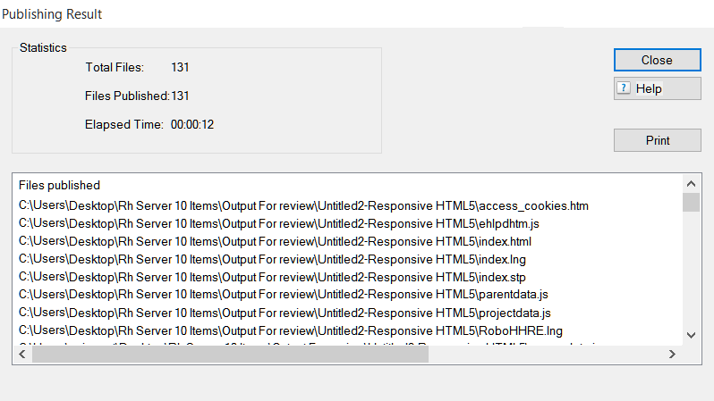 Publish projects from FrameMaker (2015 release) to Adobe RoboHelp Server 10