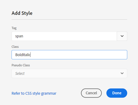 Work with the common content styles in Adobe RoboHelp