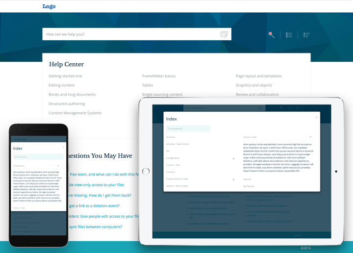 RoboHelp screen profiles and layouts