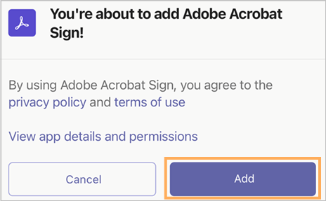 Acrobat Sign for Microsoft Teams mobile: User guide