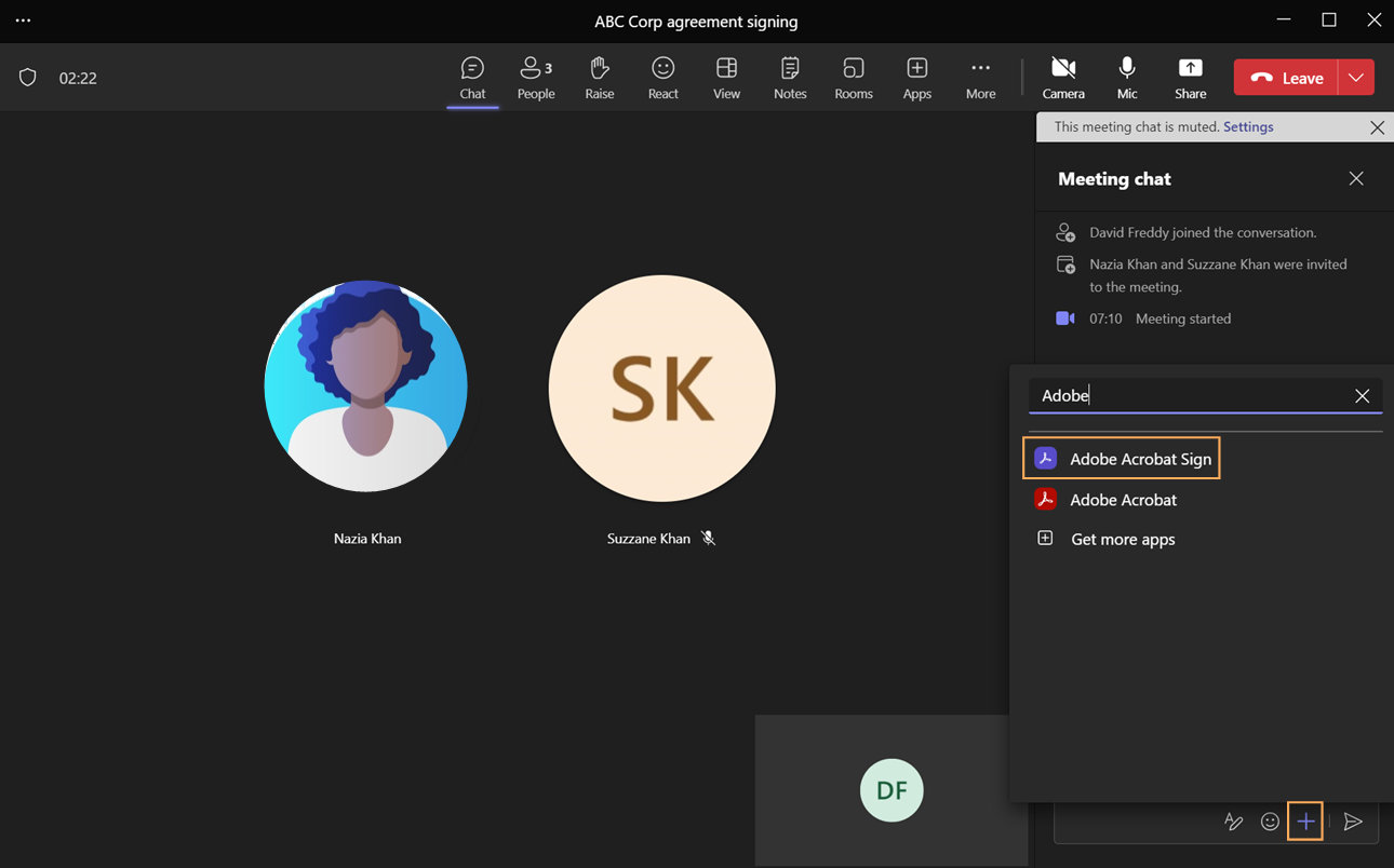Adobe Acrobat Sign for Microsoft Teams: Live Sign user guide