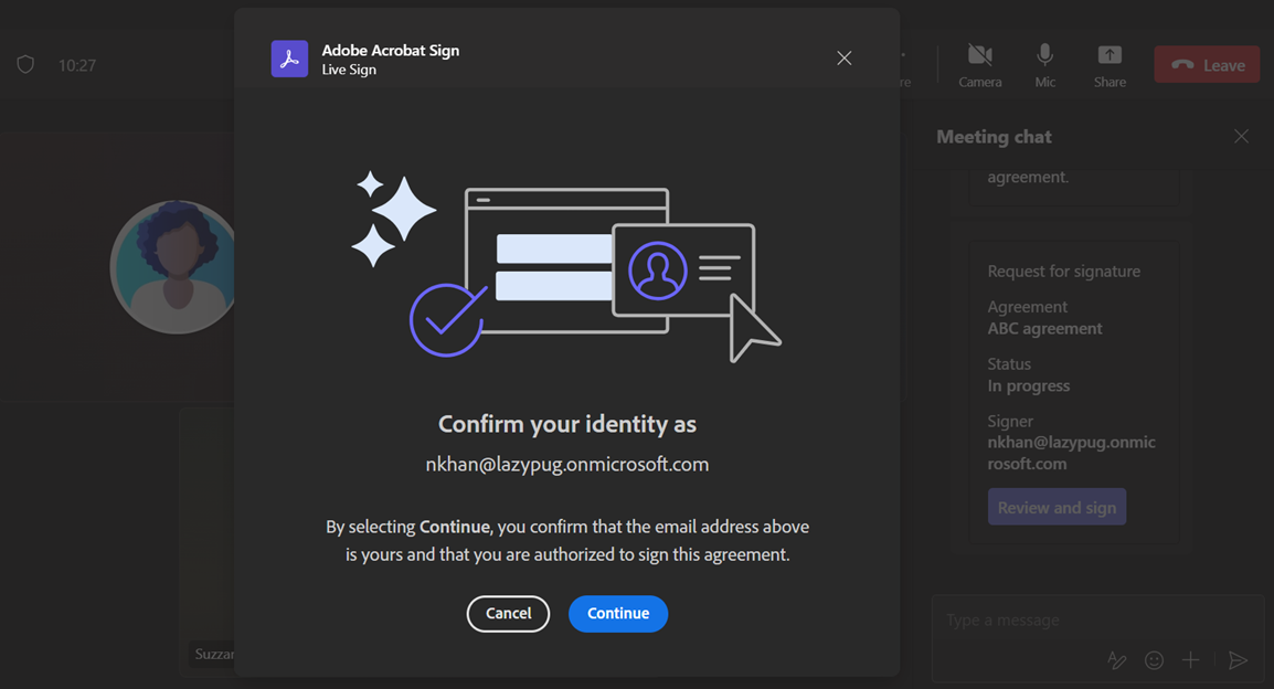 Adobe Acrobat Sign for Microsoft Teams: Live Sign user guide