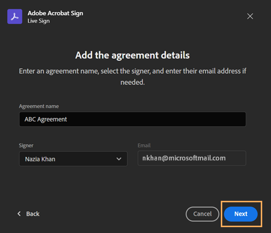Adobe Acrobat Sign for Microsoft Teams: Live Sign user guide