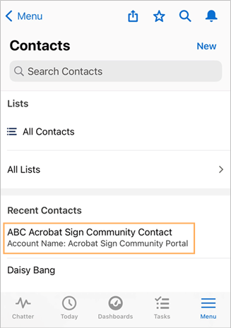 Acrobat Sign for Salesforce Mobile