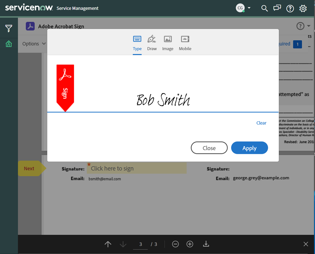Adobe Acrobat Sign for ServiceNow: User Guide