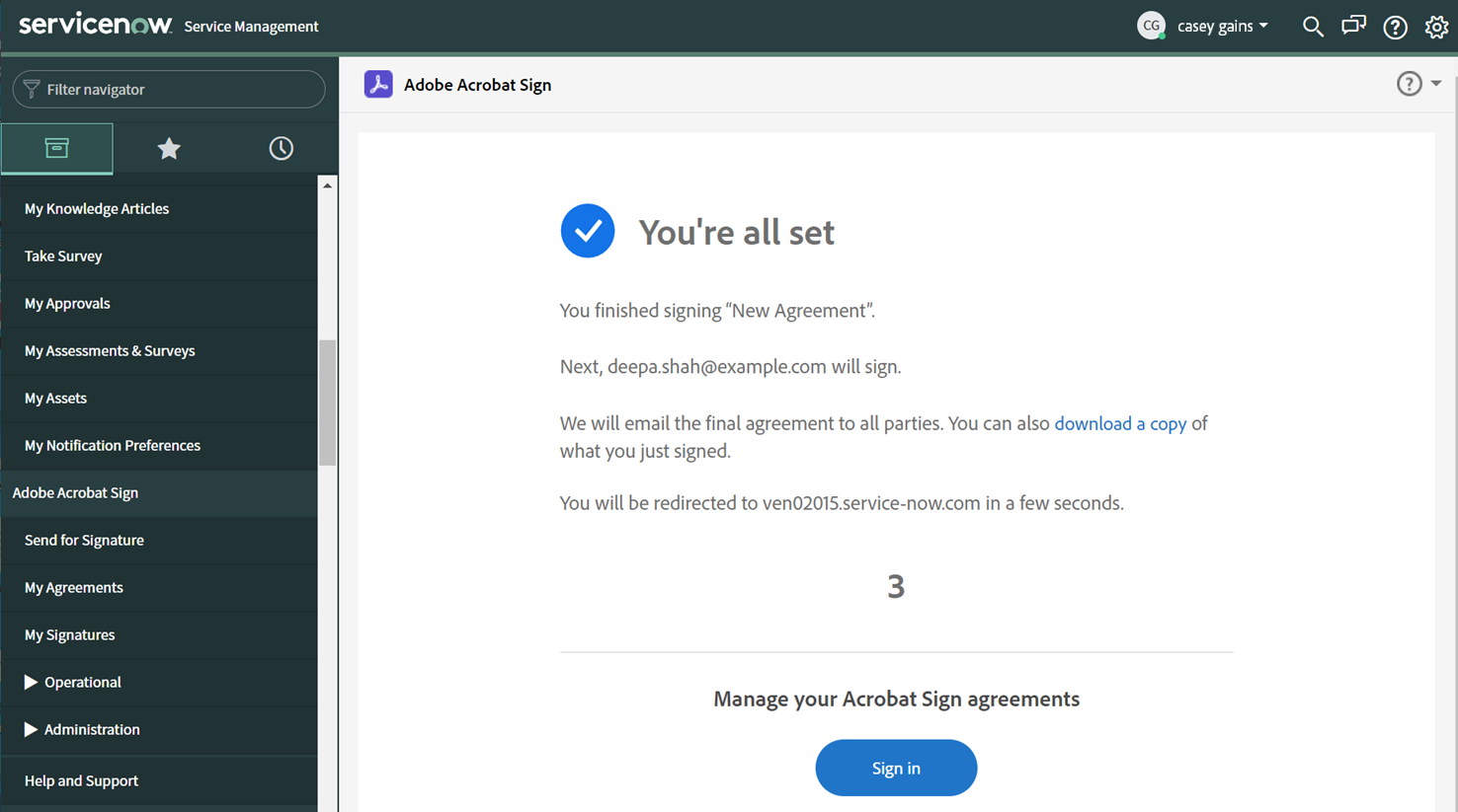 Adobe Acrobat Sign for ServiceNow: User Guide