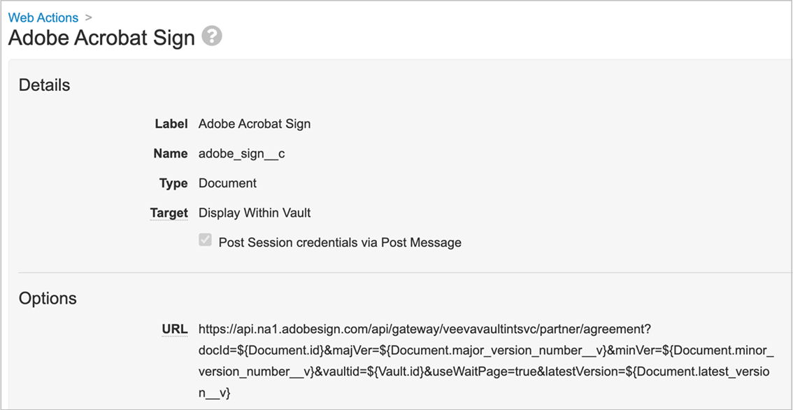 Adobe Acrobat Sign for Veeva Vault: Upgrade guide