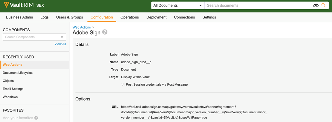 Adobe Acrobat Sign for Veeva Vault: Installation Guide