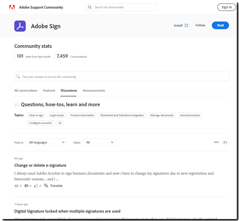 Adobe Acrobat Sign for Government Support