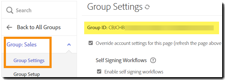 Account and Group IDs for Restricted Cloud Signature Providers
