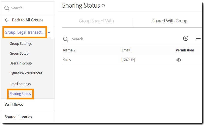 Administrator managed sharing