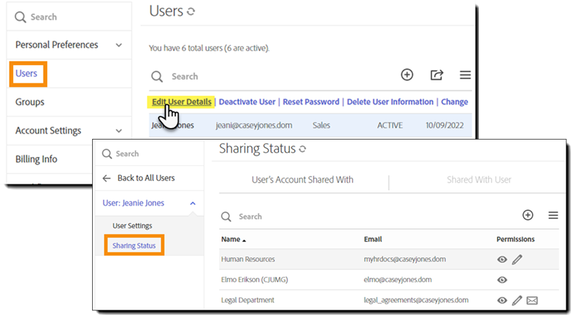 Administrator managed sharing
