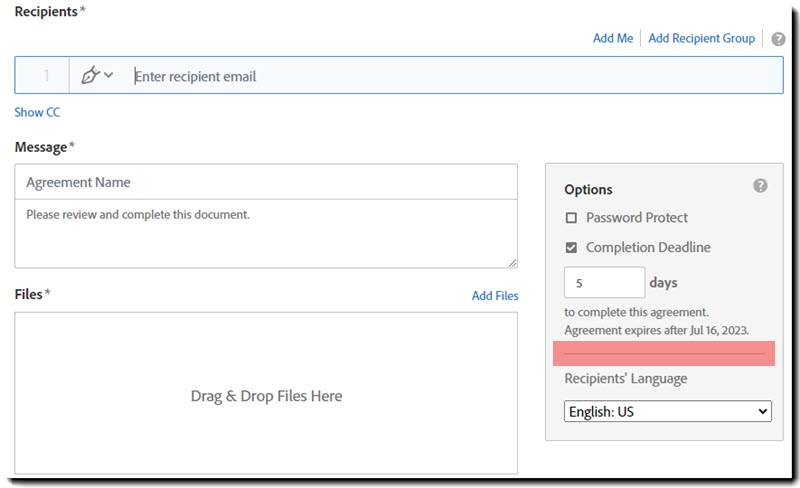 Allowed signature types
