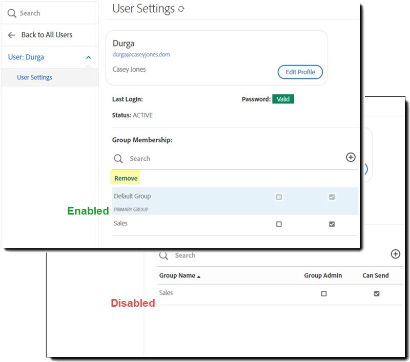 Configure the Group Administrator Permissions