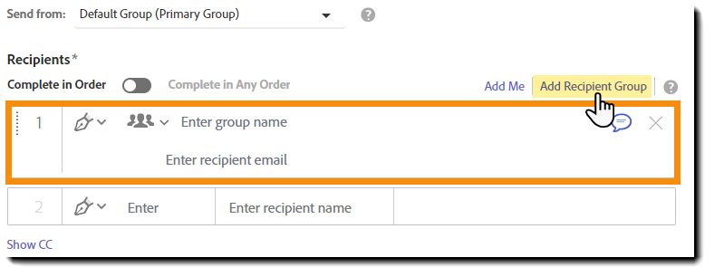 Enable recipient groups