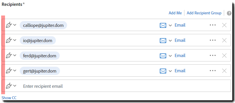 Signature order options