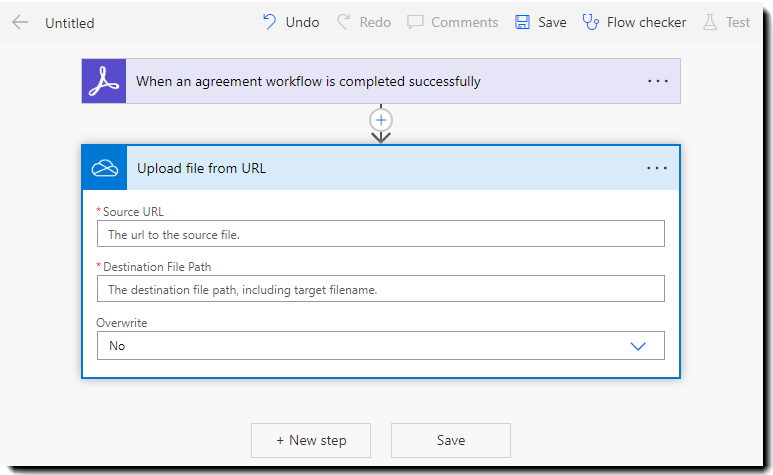 Create a new Power Automate flow in the Acrobat Sign environment