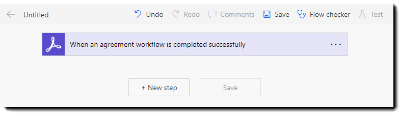 Create a new Power Automate flow in the Acrobat Sign environment