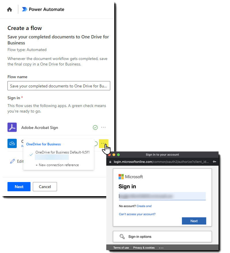 Save your completed documents to One Drive for Business