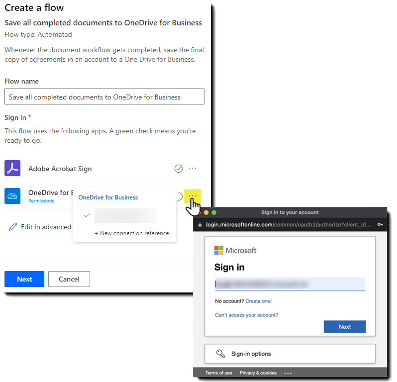 Save all completed documents to OneDrive for Business