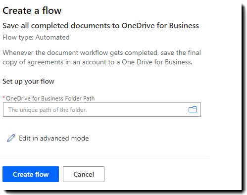 Save all completed documents to OneDrive for Business