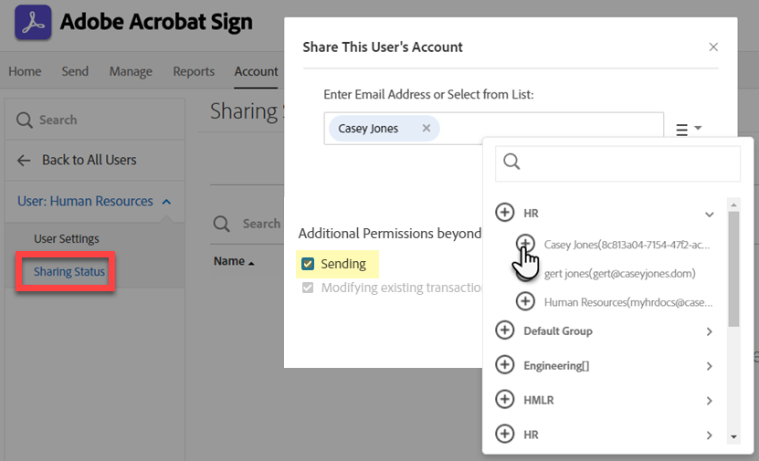 Create Technical Accounts to send agreements via API