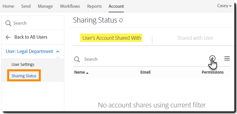 Create Service Accounts to send agreements under a functional entity