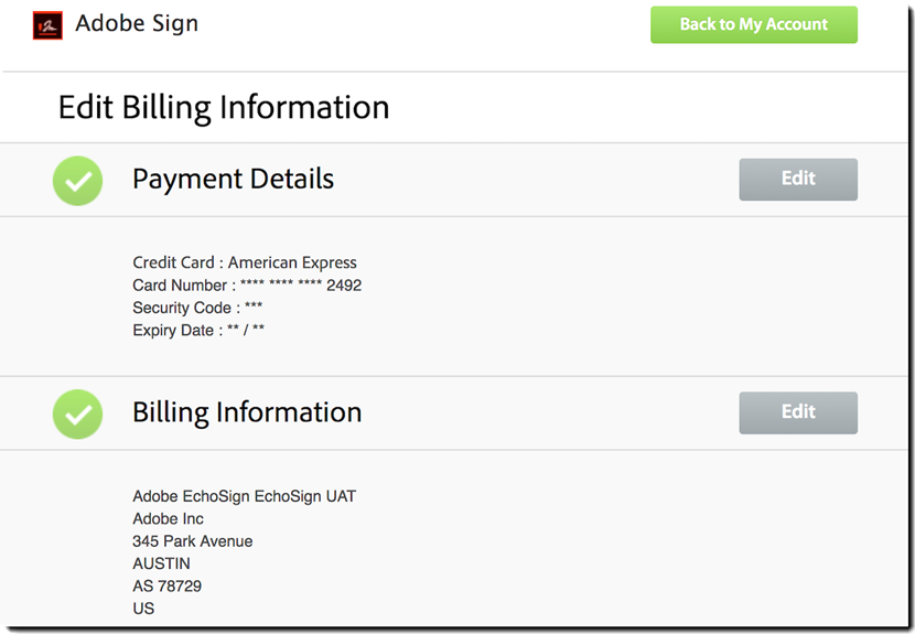 Classic Access And Update Billing Information
