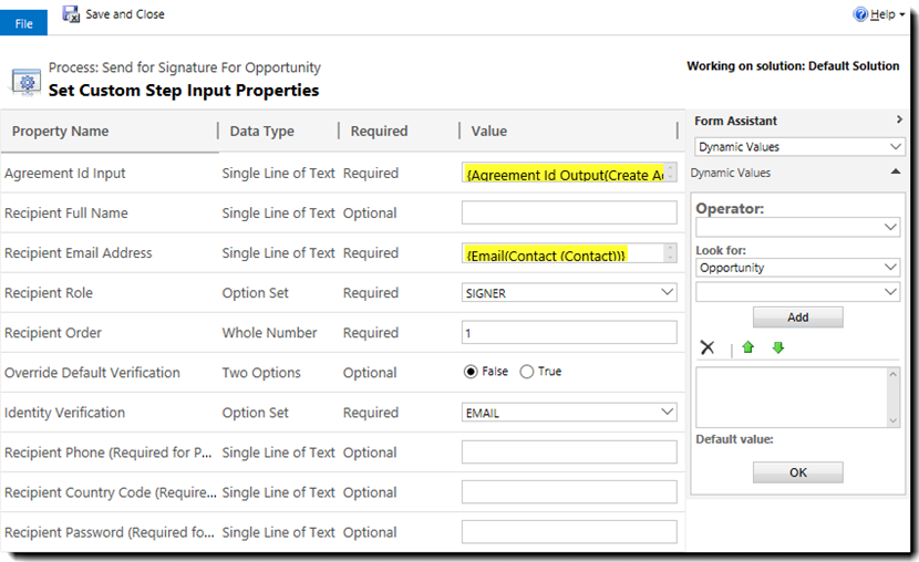 Adobe Acrobat Sign for Dynamics: Processes (Workflows)