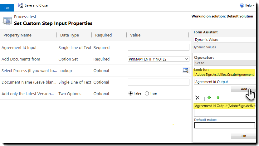 Adobe Acrobat Sign for Dynamics: Processes (Workflows)
