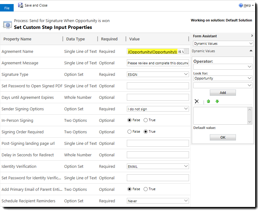 Adobe Acrobat Sign for Dynamics: Processes (Workflows)