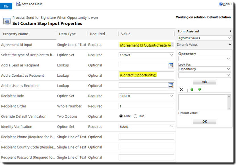 Adobe Acrobat Sign for Dynamics: Processes (Workflows)