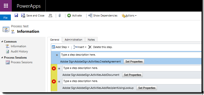 Adobe Acrobat Sign for Dynamics: Processes (Workflows)