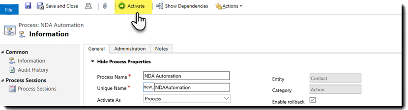 Adobe Acrobat Sign for Dynamics: Processes (Workflows)
