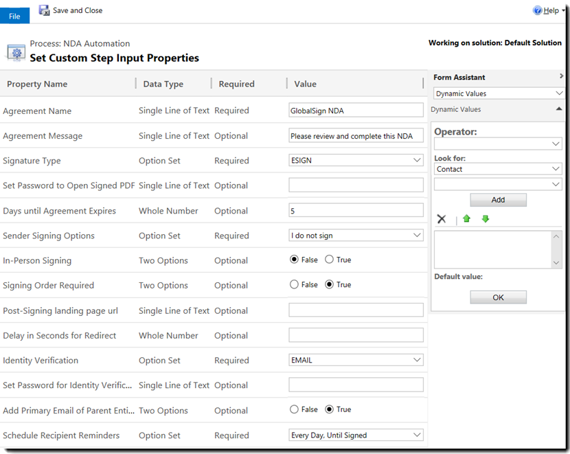 Adobe Acrobat Sign for Dynamics: Processes (Workflows)