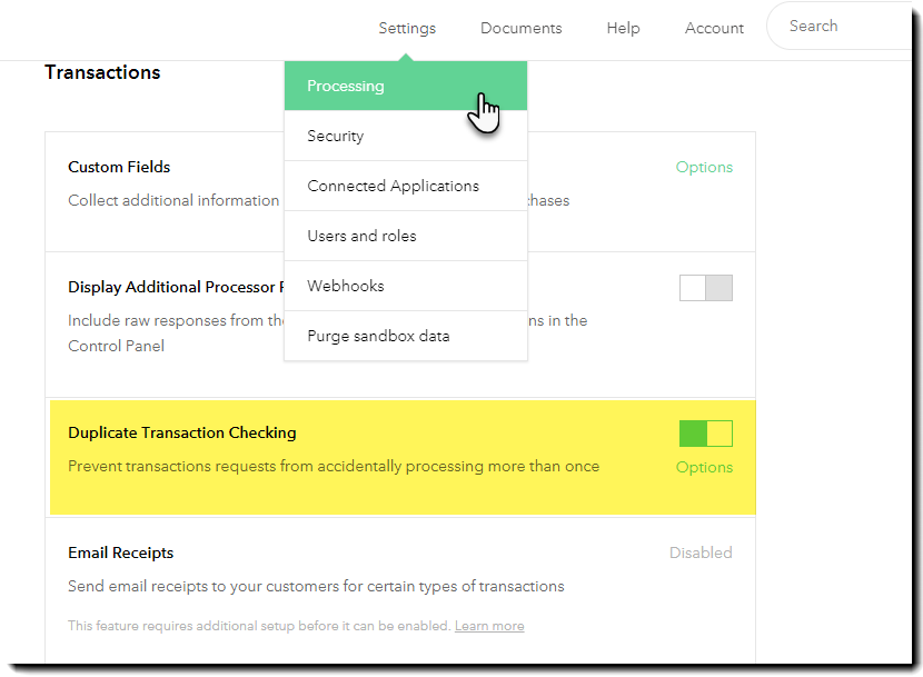 Collect online payments