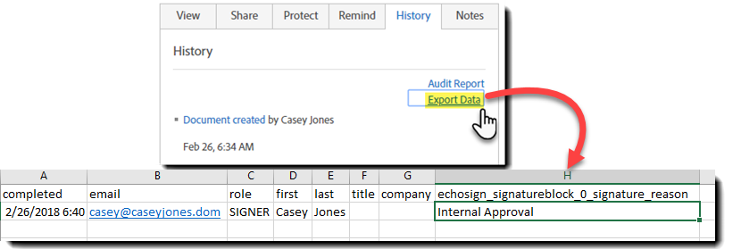 Require a reason for signature