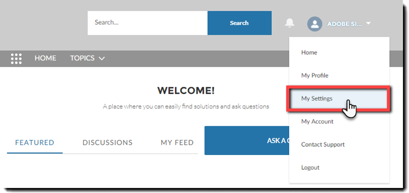 Adobe Sign for Self Signing (Community Cloud)