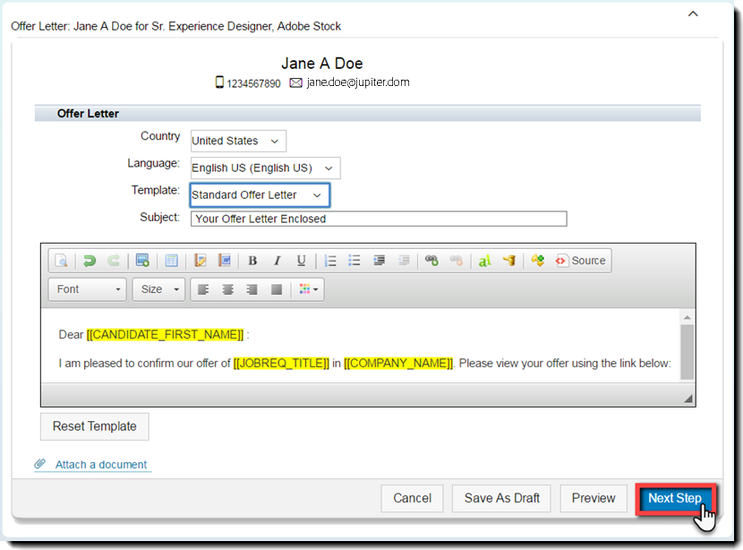 Adobe Sign for SAP SuccessFactors: Recruiting