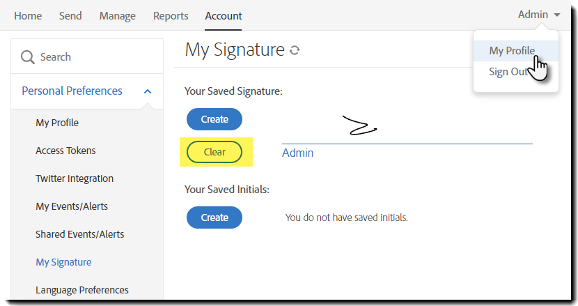 Set up and manage your signature