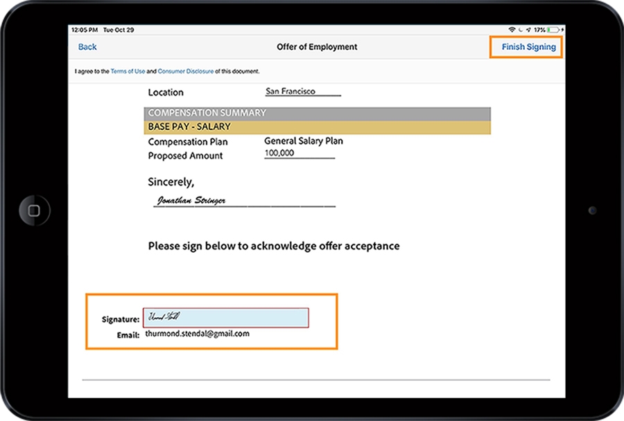 Get a signature in person