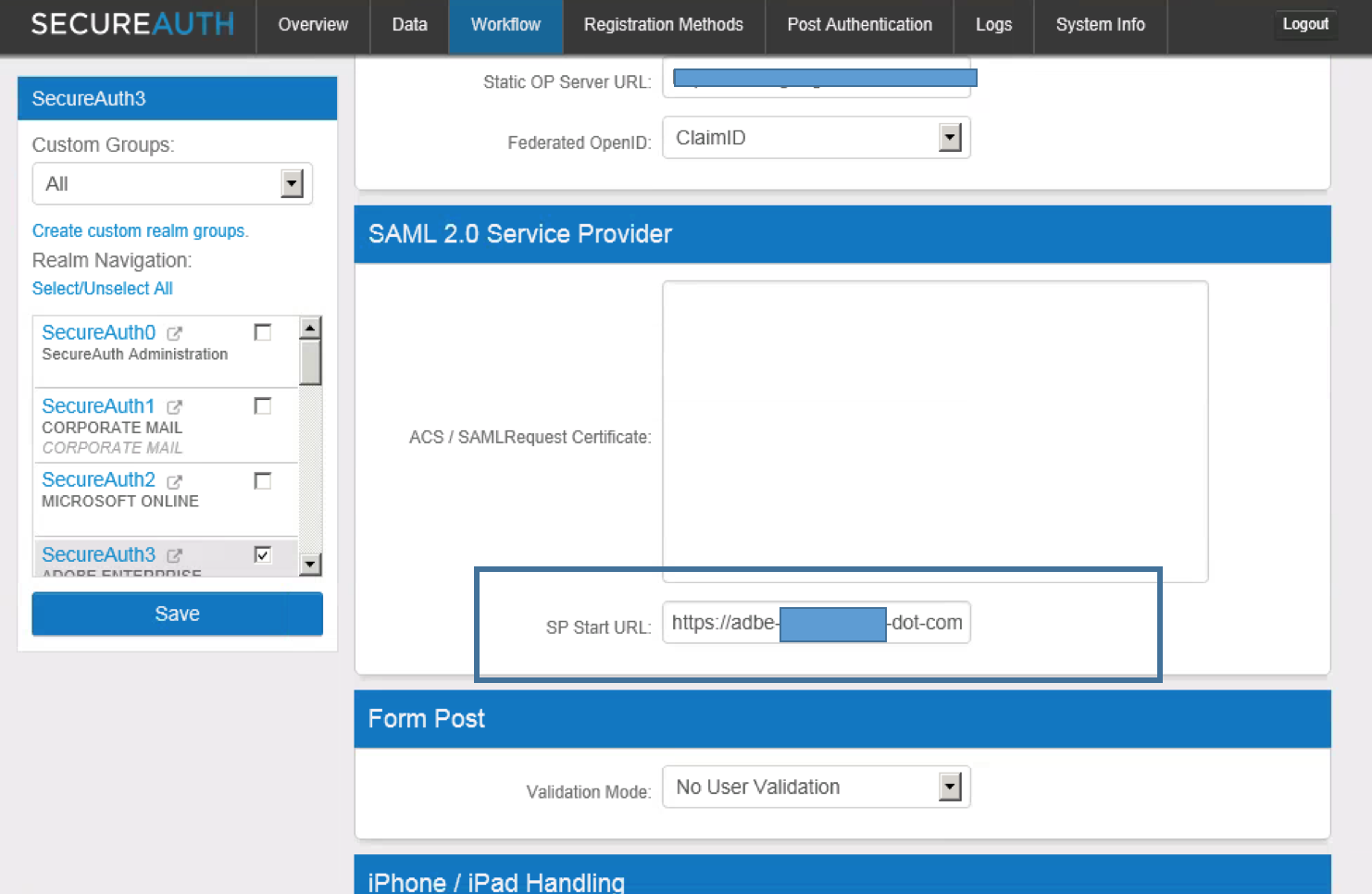 Configure Secure Auth for Adobe Single Sign On