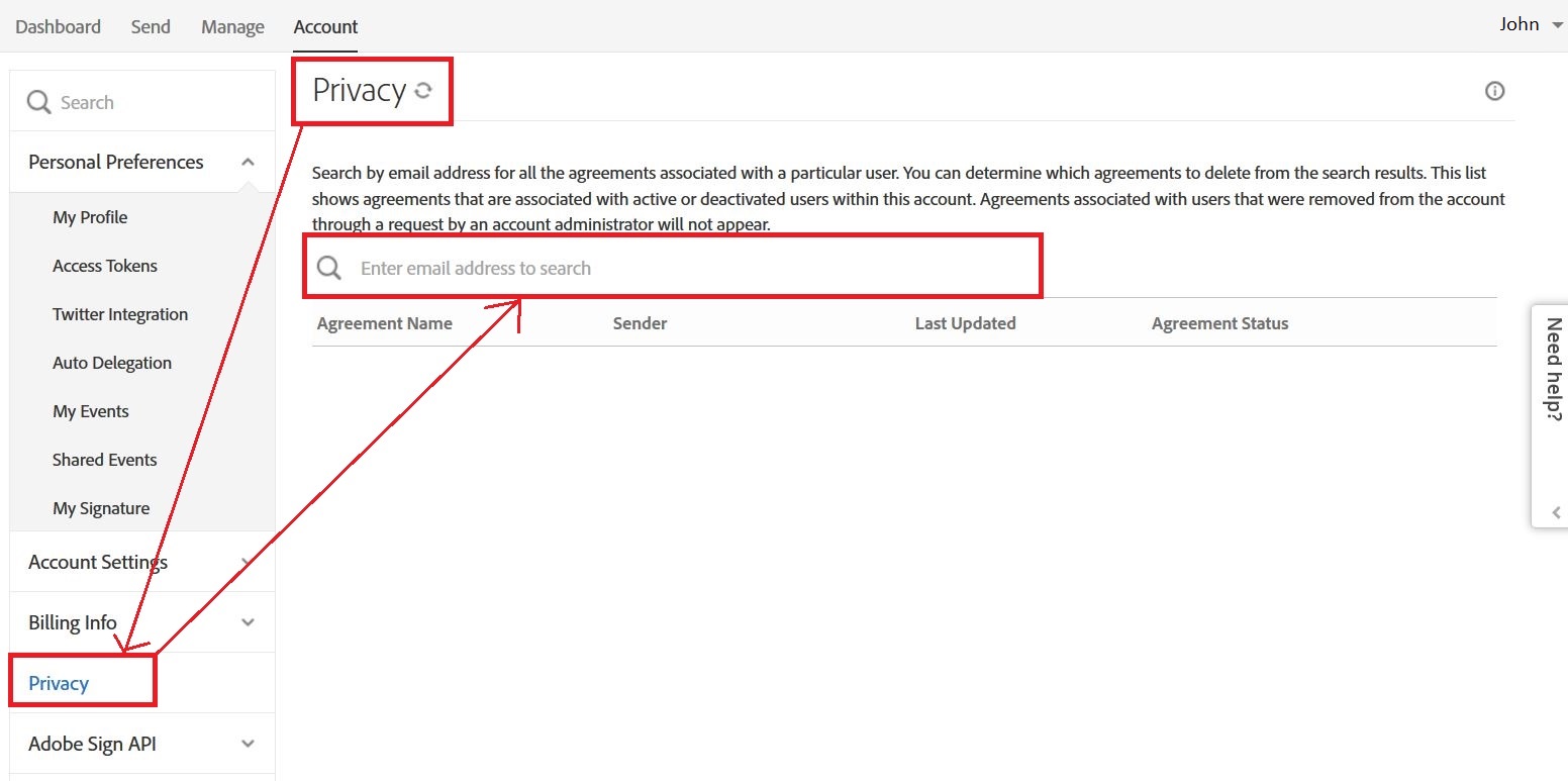Delete a transaction from Adobe Sign records. | Adobe Sign