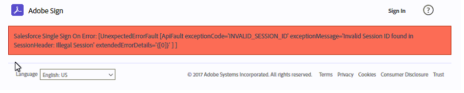 Invalid Session ID' error while enabling automatic status updates in ...