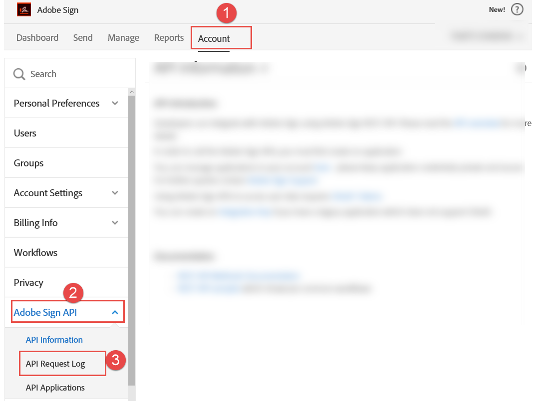 How to check the API Request Log | Adobe Sign